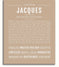 Jacques Personalized Name Meaning Art Prints – Name Stories