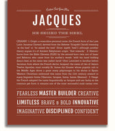 Jacques Personalized Name Meaning Art Prints – Name Stories