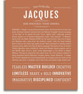 Jacques Personalized Name Meaning Art Prints – Name Stories