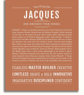 Jacques Personalized Name Meaning Art Prints – Name Stories