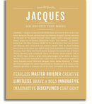 Jacques Personalized Name Meaning Art Prints – Name Stories