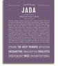 Jada Personalized Name Meaning Art Prints – Name Stories