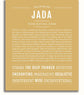 Jada Personalized Name Meaning Art Prints – Name Stories
