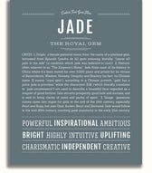 Jade Personalized Name Meaning Art Prints – Name Stories