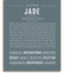 Jade Personalized Name Meaning Art Prints – Name Stories