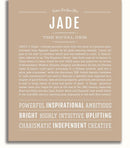 Jade | Name Art Print – Name Stories