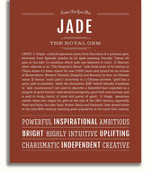 Jade Personalized Name Meaning Art Prints – Name Stories