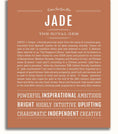 Jade Personalized Name Meaning Art Prints – Name Stories