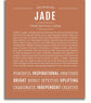 Jade Personalized Name Meaning Art Prints – Name Stories