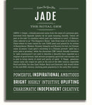 Jade Personalized Name Meaning Art Prints – Name Stories