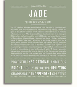 Jade | Name Art Print – Name Stories