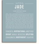 Jade Personalized Name Meaning Art Prints – Name Stories