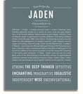 Jaden Personalized Name Meaning Art Prints – Name Stories