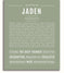 Jaden Personalized Name Meaning Art Prints – Name Stories
