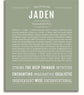 Jaden (female) | Name Art Print – Name Stories