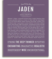 Jaden (male) | Name Art Print – Name Stories