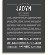 Jadyn (female) | Name Art Print – Name Stories