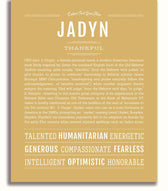 Jadyn Personalized Name Meaning Art Prints – Name Stories