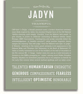 Jadyn (female) | Name Art Print – Name Stories