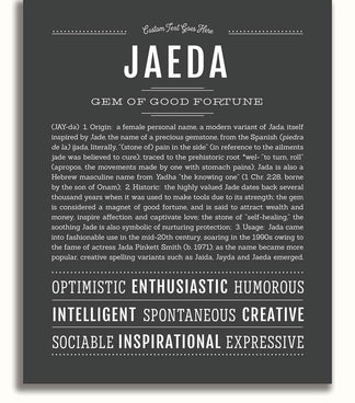 Jaeda | Name Art Print – Name Stories