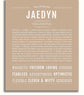 Jaedyn Personalized Name Meaning Art Prints – Name Stories
