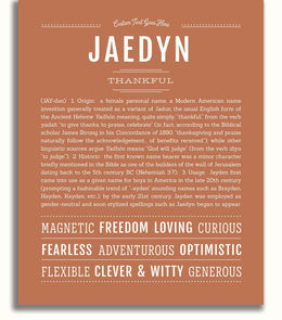 Jaedyn (female) | Name Art Print – Name Stories
