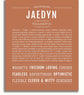 Jaedyn Personalized Name Meaning Art Prints – Name Stories