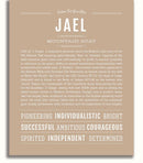 Jael Personalized Name Meaning Art Prints – Name Stories