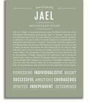 Jael Personalized Name Meaning Art Prints – Name Stories