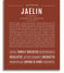 Jaelin Personalized Name Meaning Art Prints – Name Stories