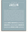 Jaelin Personalized Name Meaning Art Prints – Name Stories