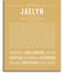 Jaelyn Personalized Name Meaning Art Prints – Name Stories