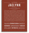 Jaelynn Personalized Name Meaning Art Prints – Name Stories