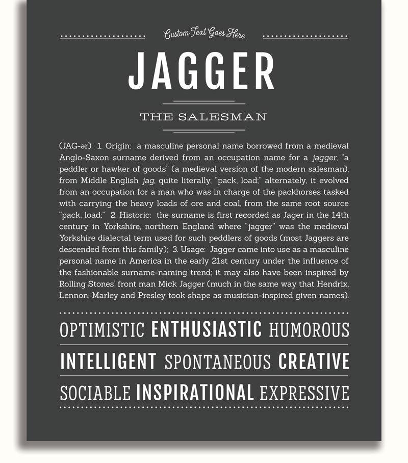 Jagger | Name Art Print – Name Stories