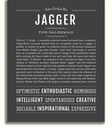 Jagger Personalized Name Meaning Art Prints – Name Stories