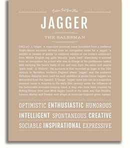 Jagger | Name Art Print – Name Stories