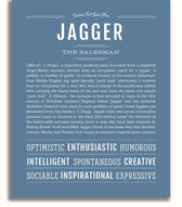 Jagger Personalized Name Meaning Art Prints – Name Stories