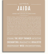 Jaida | Name Art Print – Name Stories