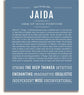 Jaida Personalized Name Meaning Art Prints – Name Stories