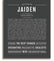 Jaiden (male) | Name Art Print – Name Stories