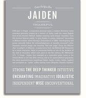 Jaiden Personalized Name Meaning Art Prints – Name Stories