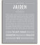 Jaiden (male) | Name Art Print – Name Stories