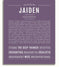Jaiden (male) | Name Art Print – Name Stories