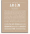 Jaiden (male) | Name Art Print – Name Stories