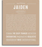 Jaiden Personalized Name Meaning Art Prints – Name Stories