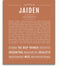 Jaiden (male) | Name Art Print – Name Stories
