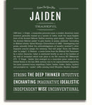 Jaiden (male) | Name Art Print – Name Stories