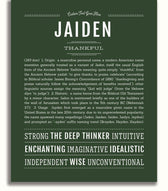 Jaiden (male) | Name Art Print – Name Stories