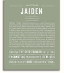 Jaiden (male) | Name Art Print – Name Stories
