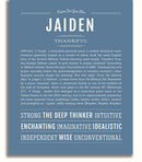 Jaiden Personalized Name Meaning Art Prints – Name Stories